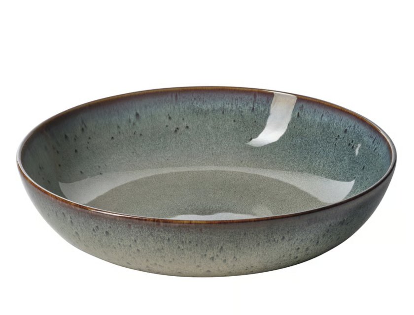 Olympic Party Hire | Textured Serving Bowl - Beige/Green