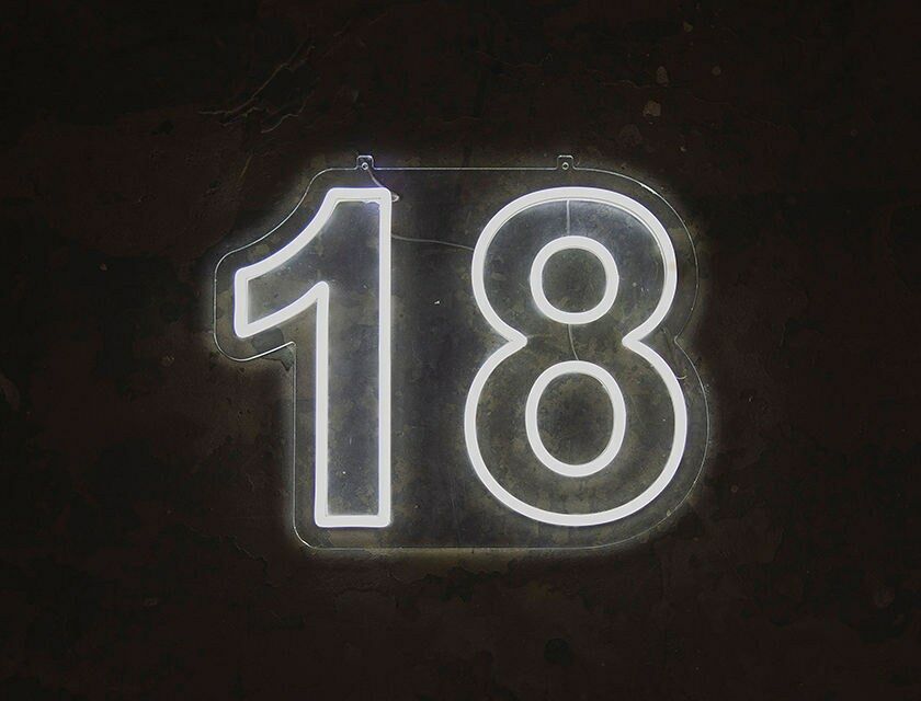 Olympic Party Hire | 18 - Neon Sign - White