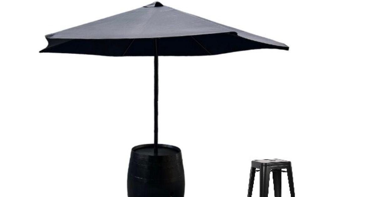 Olympic Party Hire | Black Wine Barrel Umbrella Package