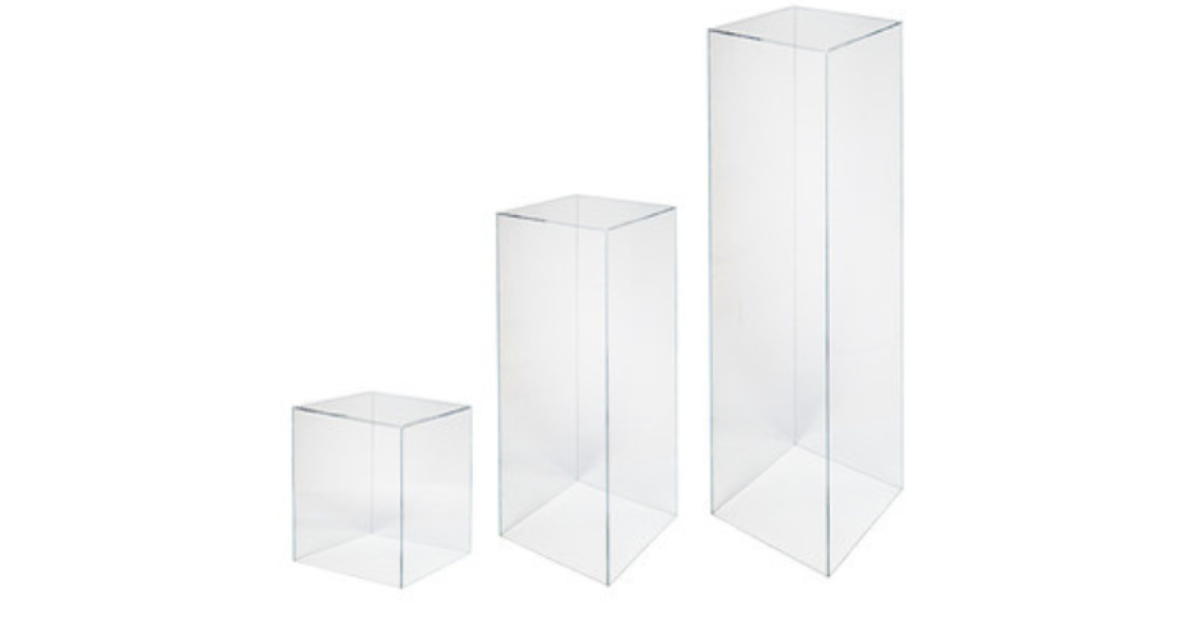 Clear Plinth Package - Set of 3 | Olympic Party Hire