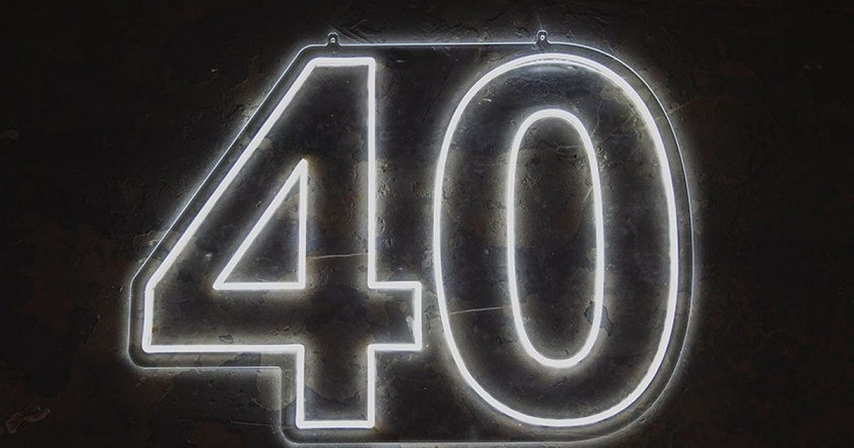 40 - Neon Sign - White | Olympic Party Hire