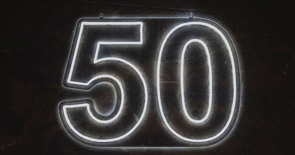 50 - Neon Sign - White | Olympic Party Hire