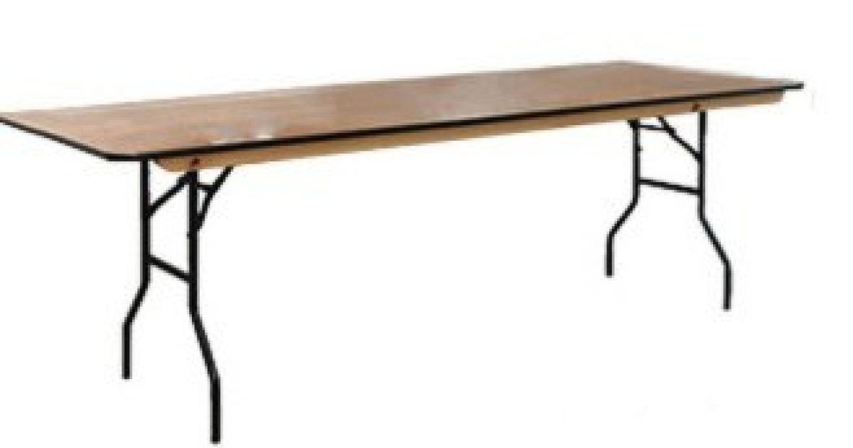 Olympic Party Hire | Wooden Banquet Table 8ft (90cm x 244cm)