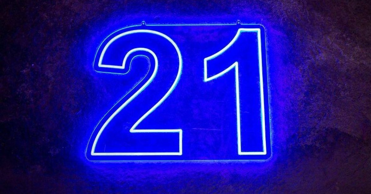 Olympic Party Hire | 21 - Neon Sign - Blue