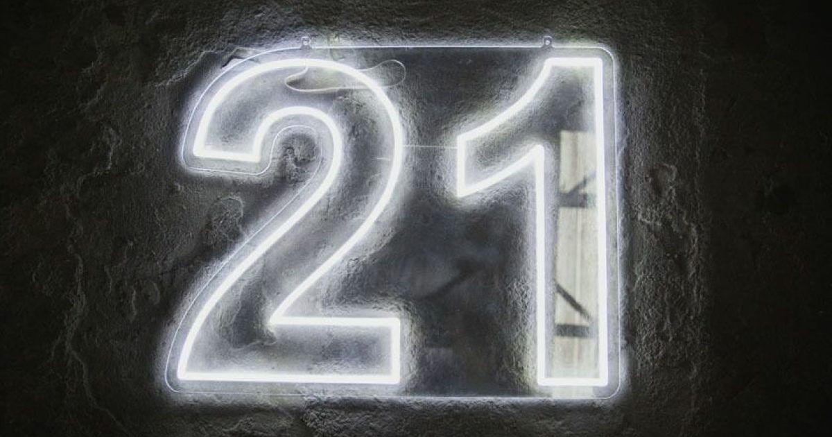 Olympic Party Hire | 21 - Neon Sign - White